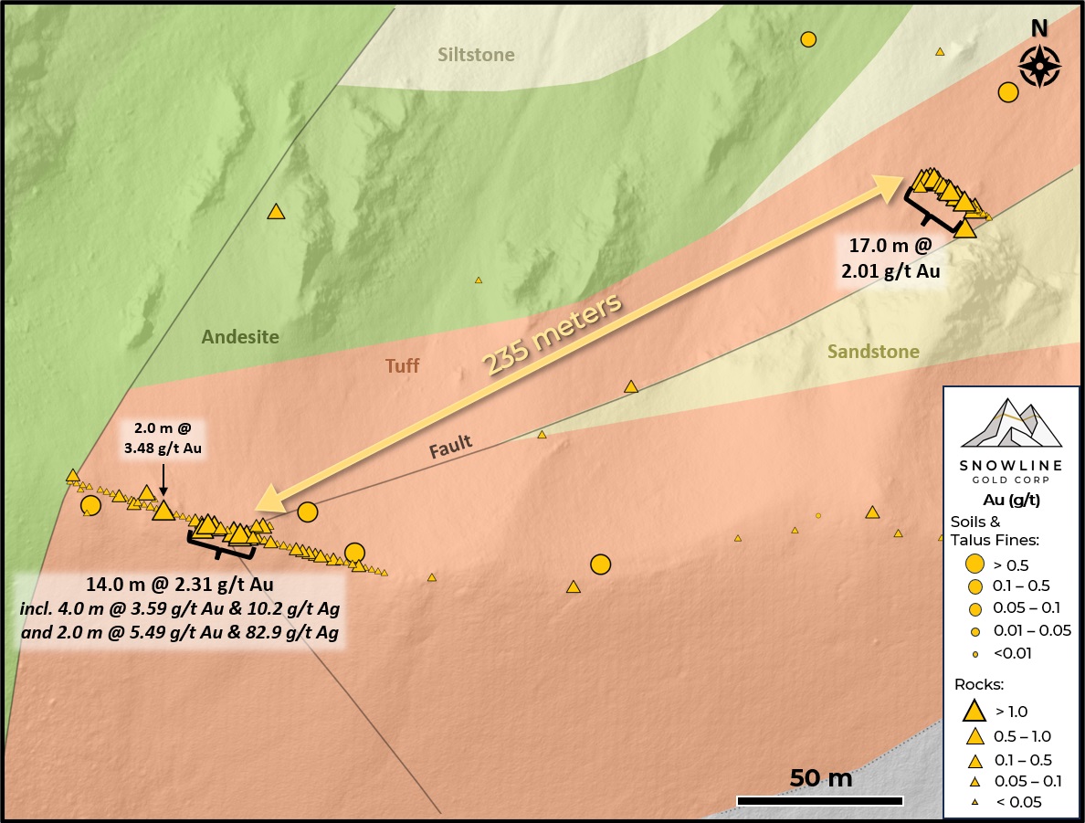 SNOWLINE GOLD LOCATES NEW REDUCED-INTRUSION RELATED GOLD TARGET WITH ...
